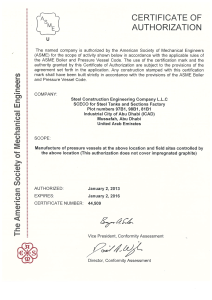 CERTIFICATES – sceco